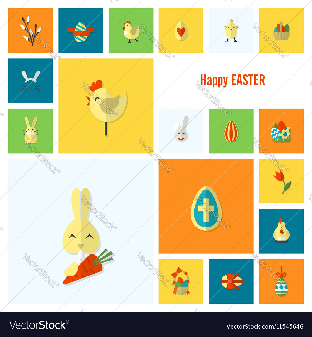 Celebration easter icons Royalty Free Vector Image