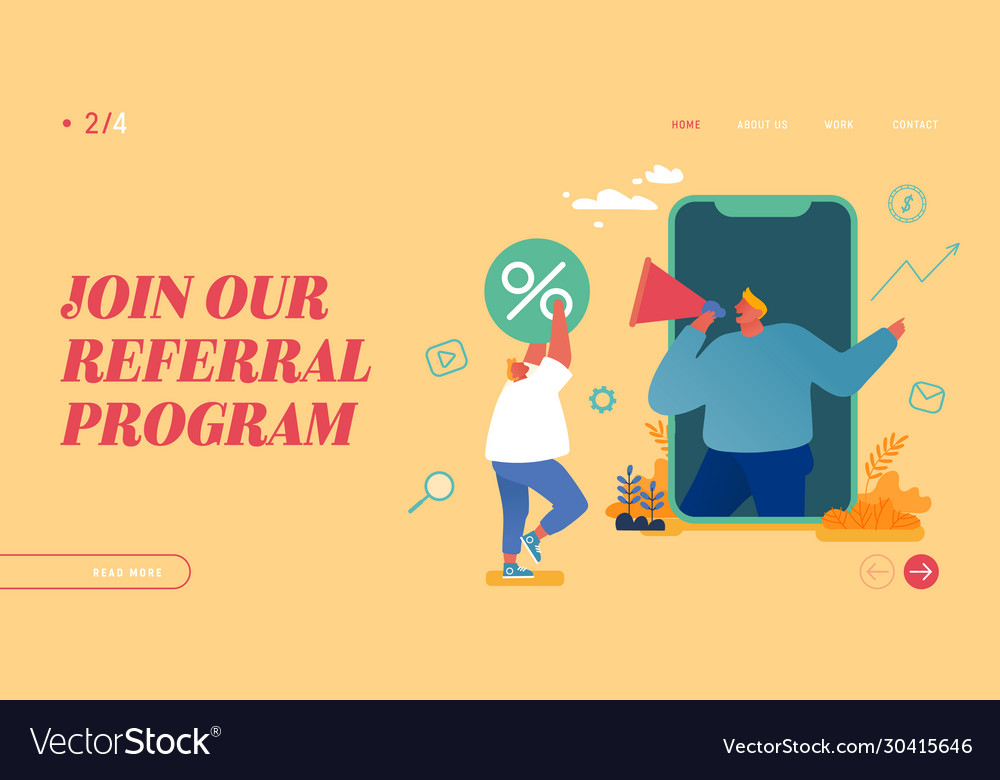 Characters referral program strategy network Vector Image