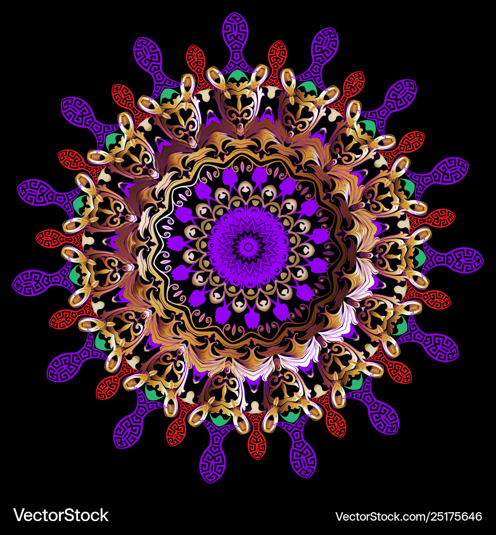Colorful ornamental greek mandala pattern Vector Image