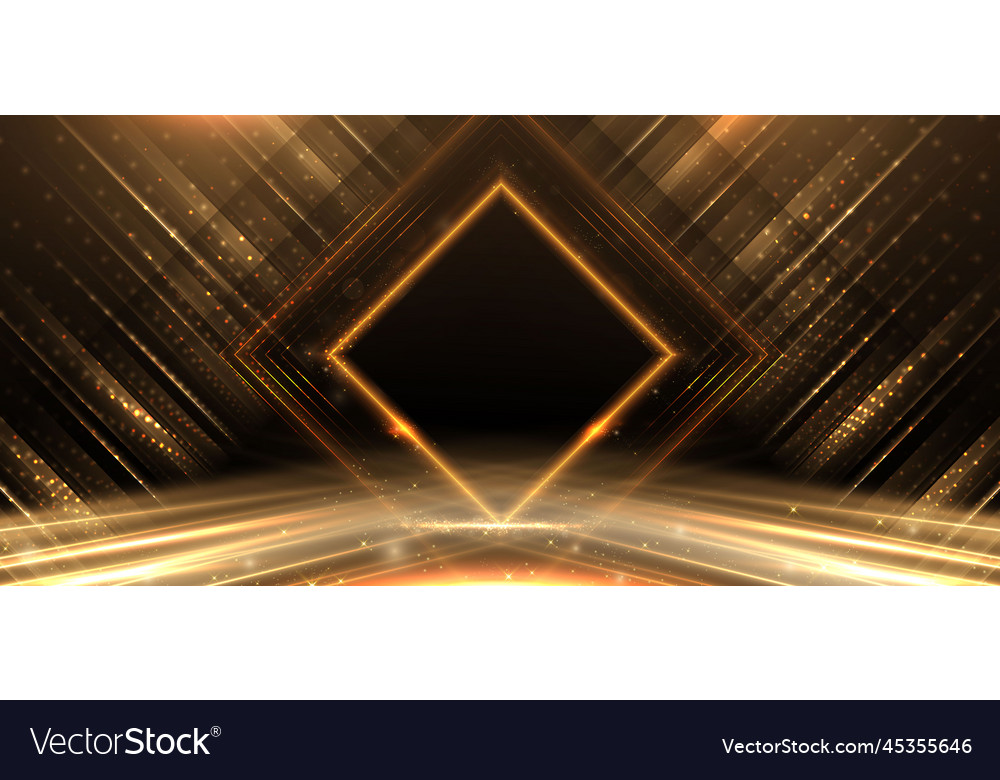 Elegant golden stage diagonal glowing Royalty Free Vector Elegant golden stage diagonal glowing Royalty Free Vector