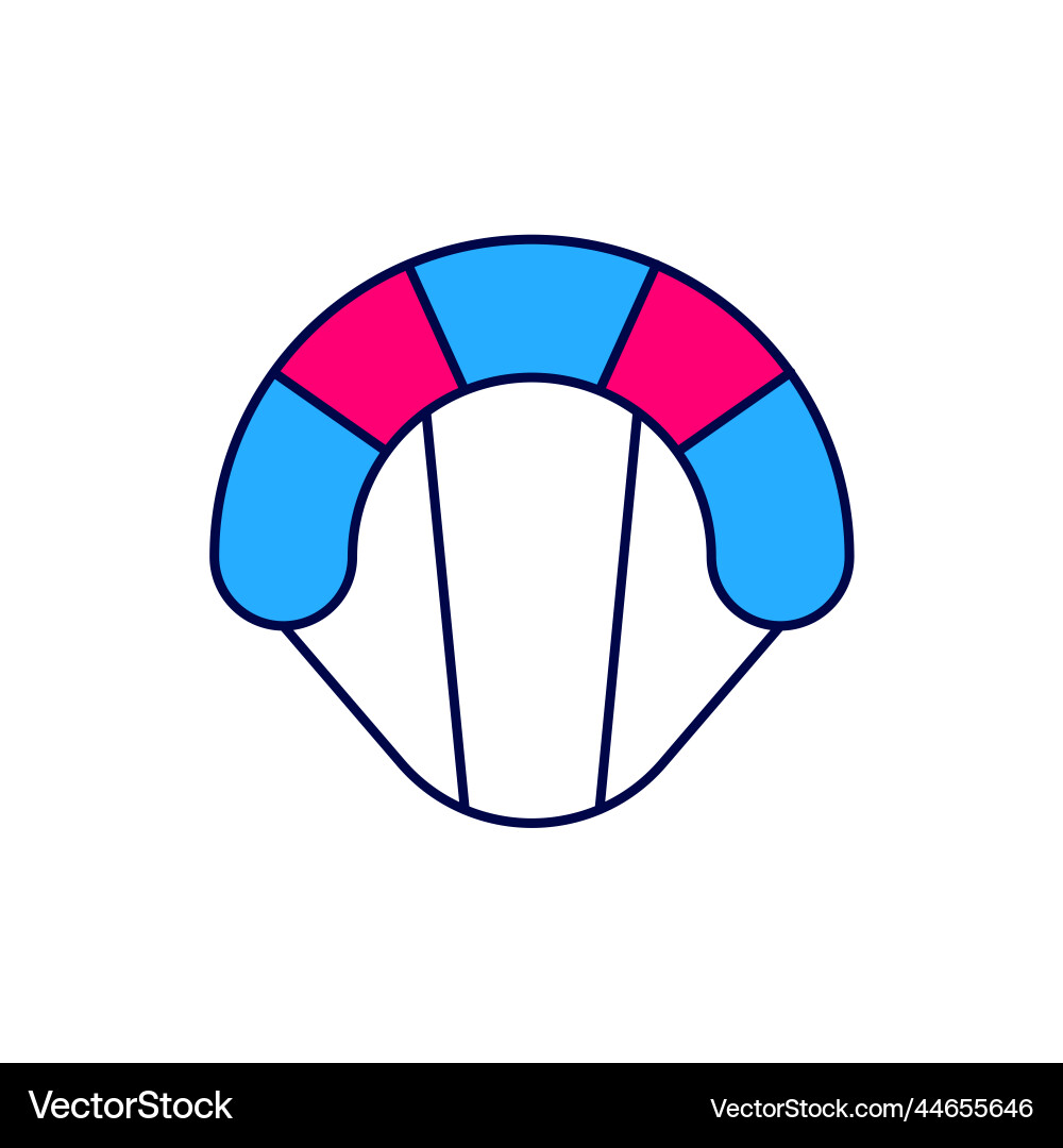 Filled outline parachute icon isolated on white Vector Image