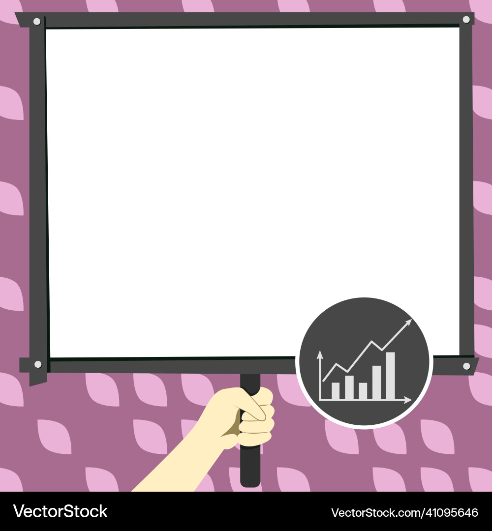 Hand holding panel board displaying latest Vector Image