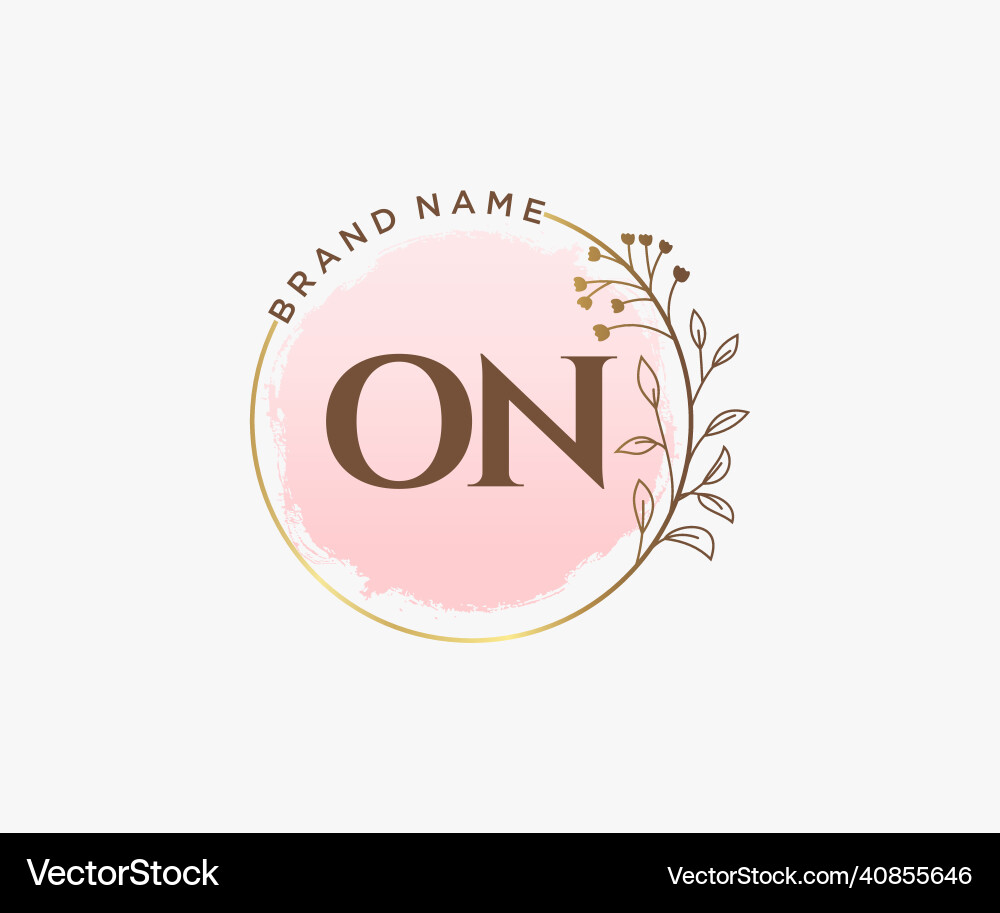 Initial on feminine logo usable for nature salon Vector Image