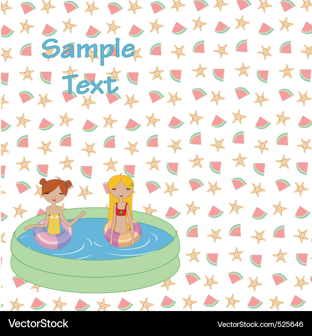 Kids in the swimming pool Royalty Free Vector Image
