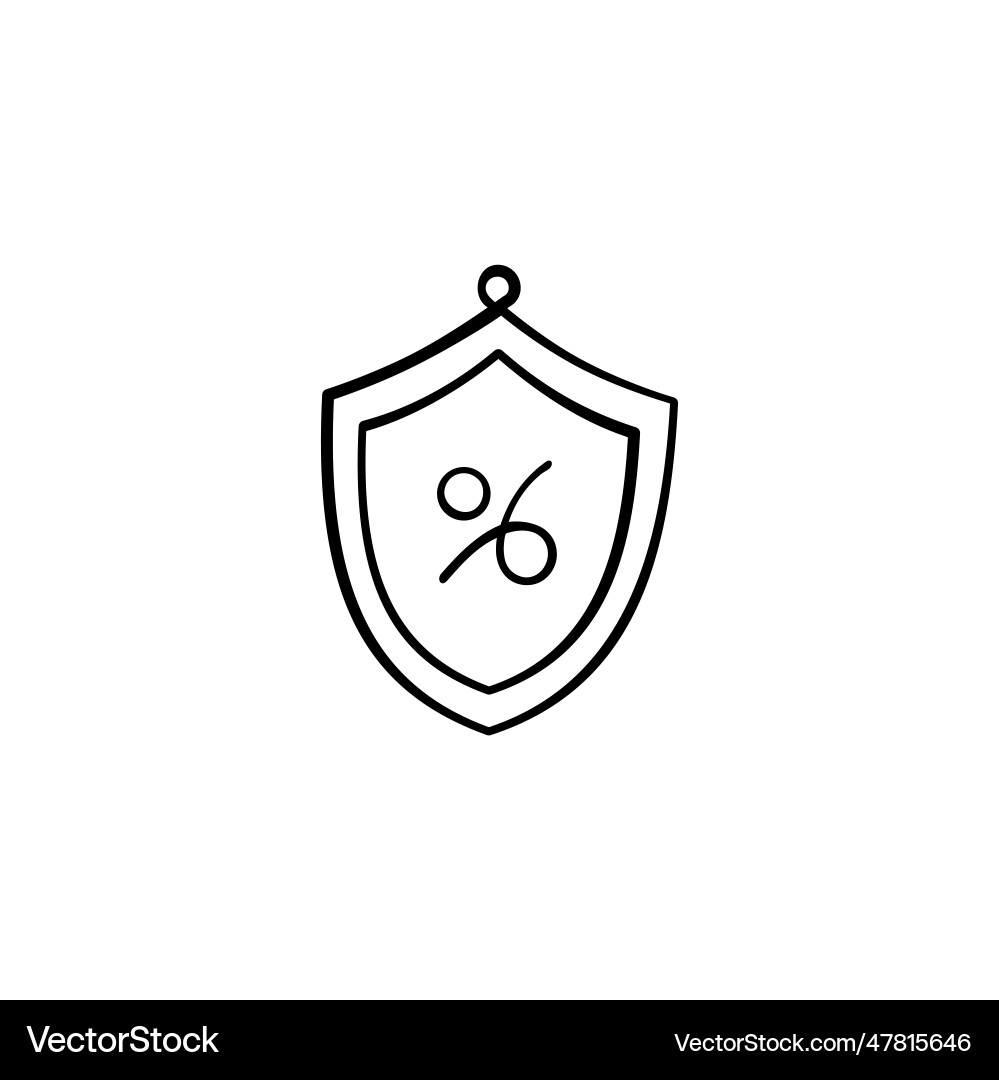 Loan protection line style icon design Royalty Free Vector