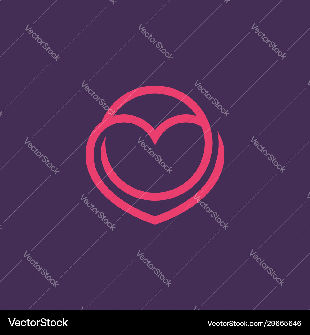 Love heart engaged logo template design design Vector Image