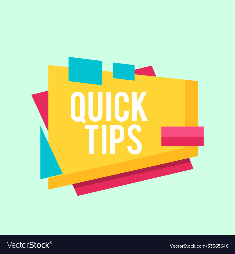 Quick tips modern helpful Royalty Free Vector Image
