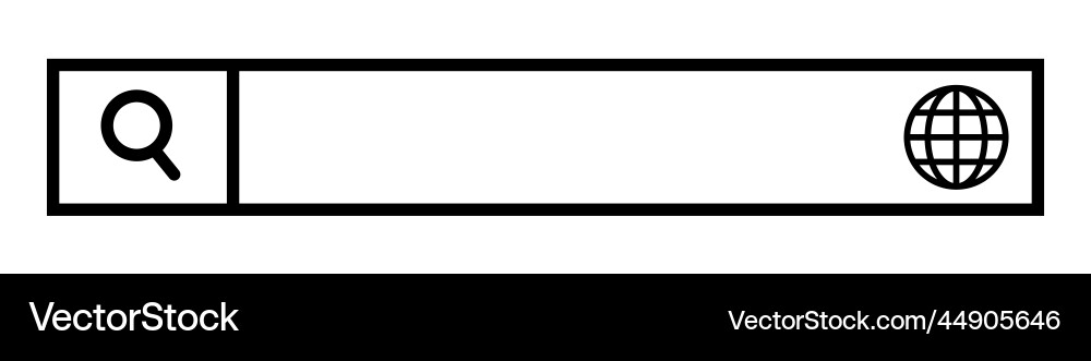 Search box and browser icon of browsing web search