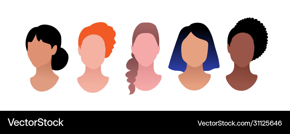 Set female profile pictures Royalty Free Vector Image