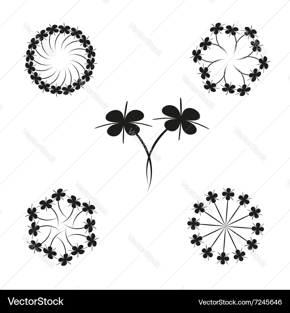 Set of elements for design-spiral flowers Vector Image