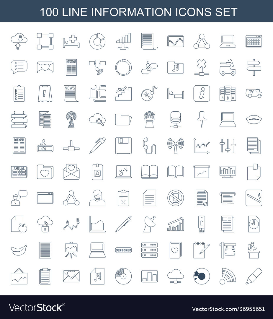 100 information icons Royalty Free Vector Image