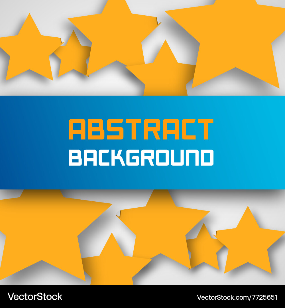 Blue paper rectangle banner on abstract stars Vector Image