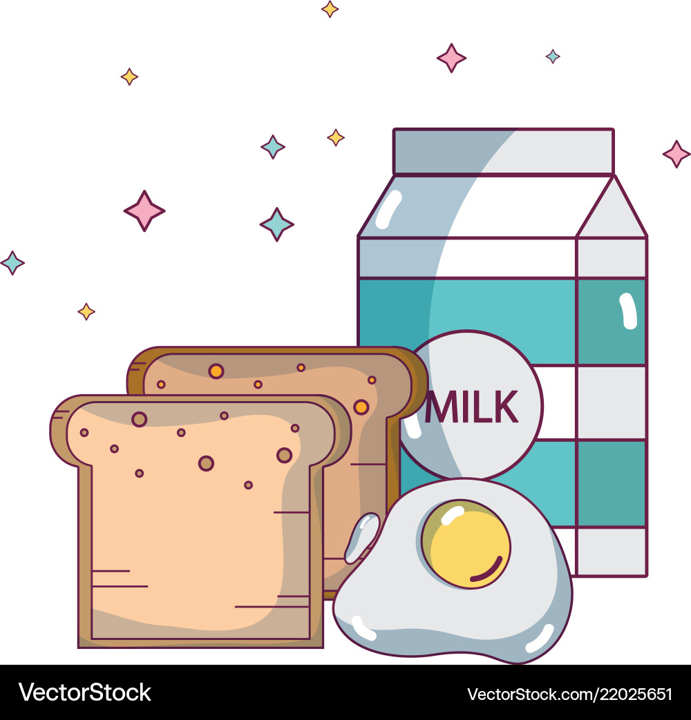 Breakfast food cartoons Royalty Free Vector Image