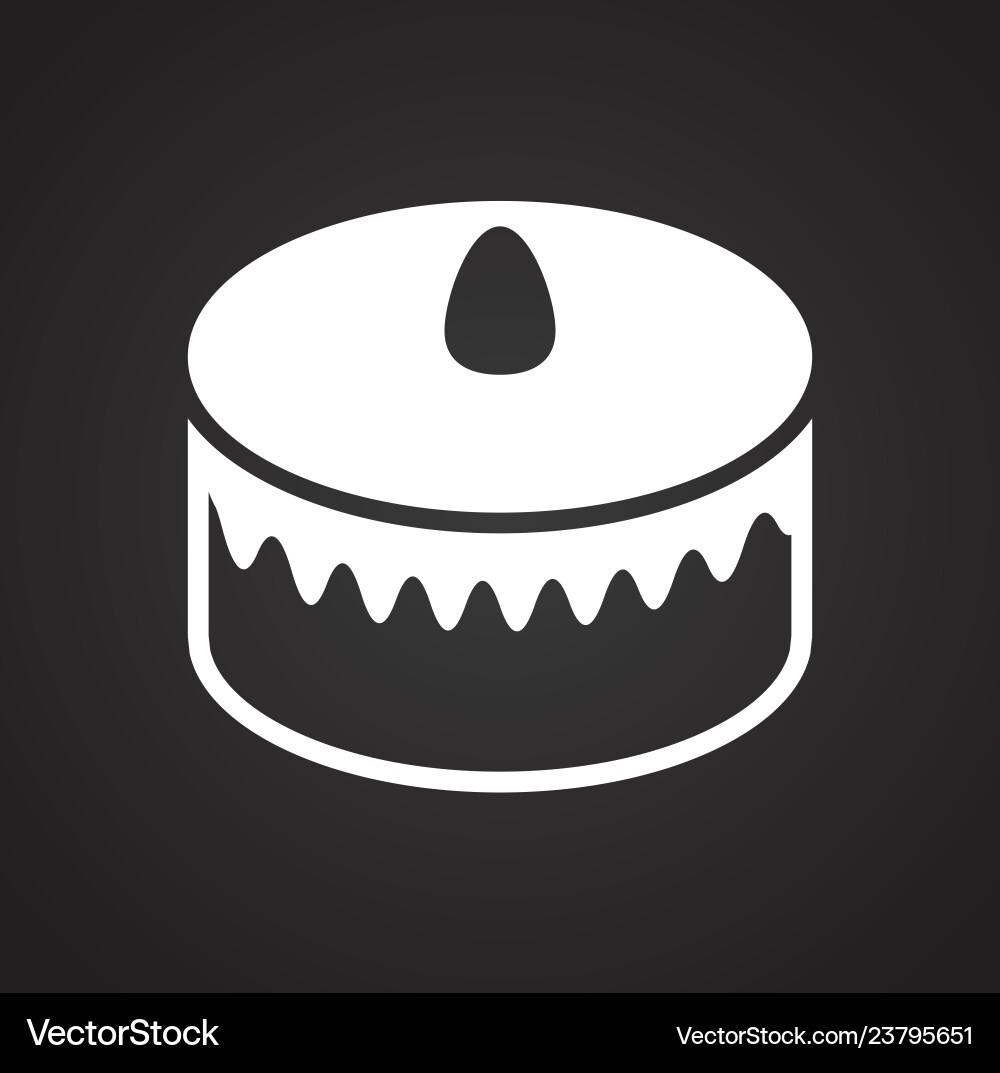 Cake icon on black background for graphic and web Vector Image
