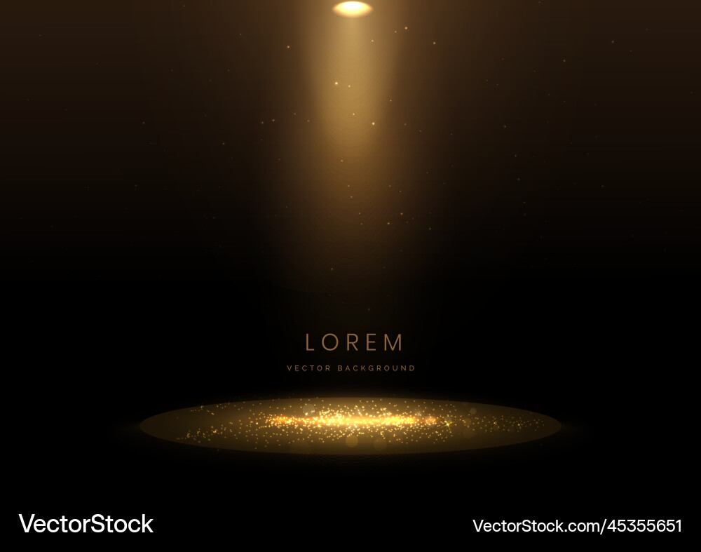 Elegant golden stage glowing with lighting effect Vector Image