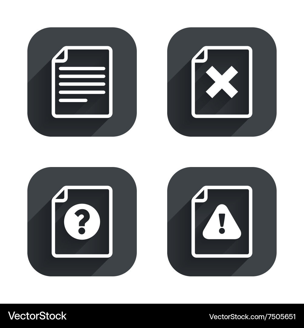 File attention icons exclamation signs Royalty Free Vector