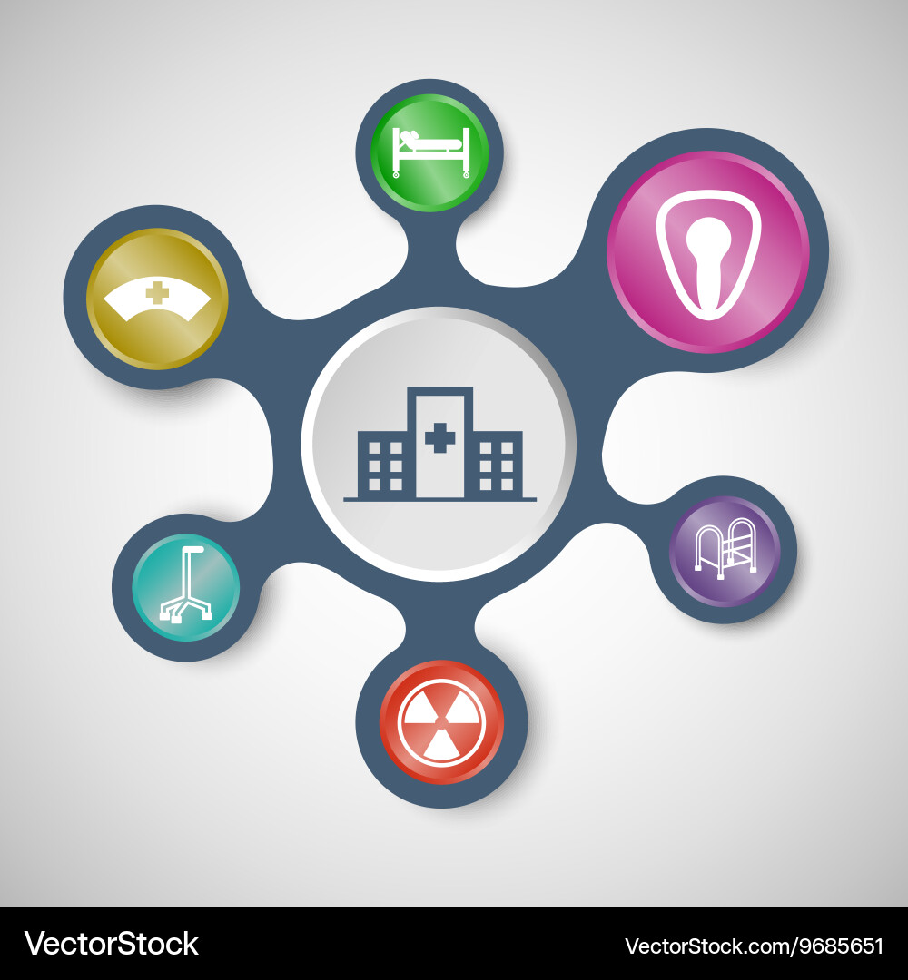 Hospital infographic templates with connected Vector Image