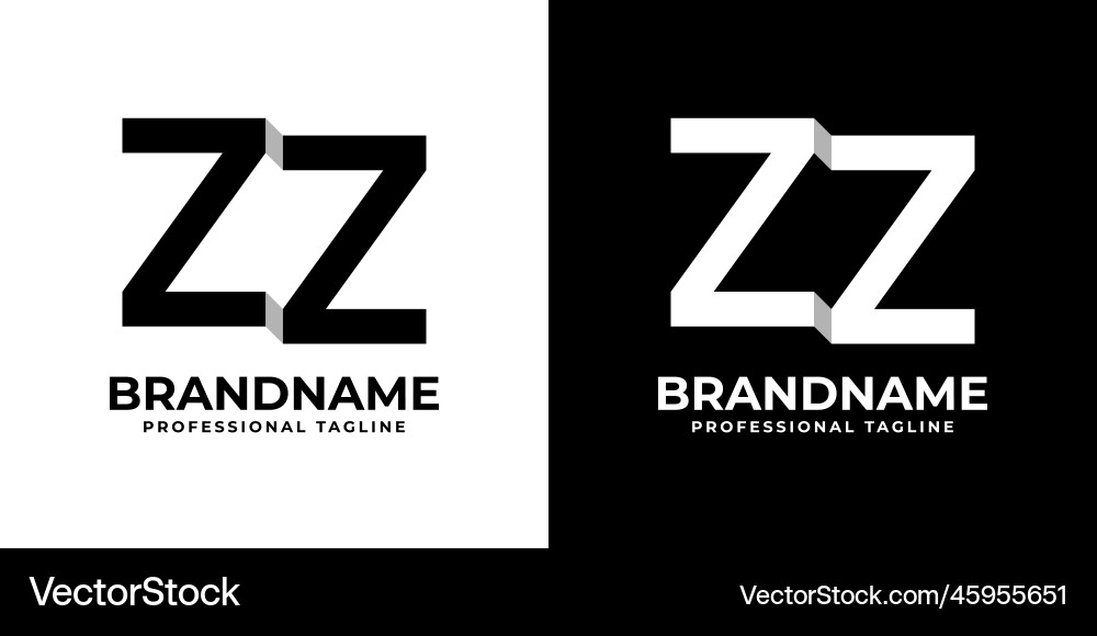 Letter z or zz monogram logo suitable for any Vector Image