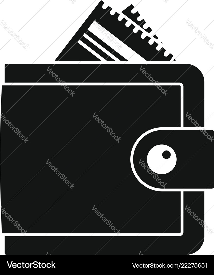 Money wallet icon simple style Royalty Free Vector Image