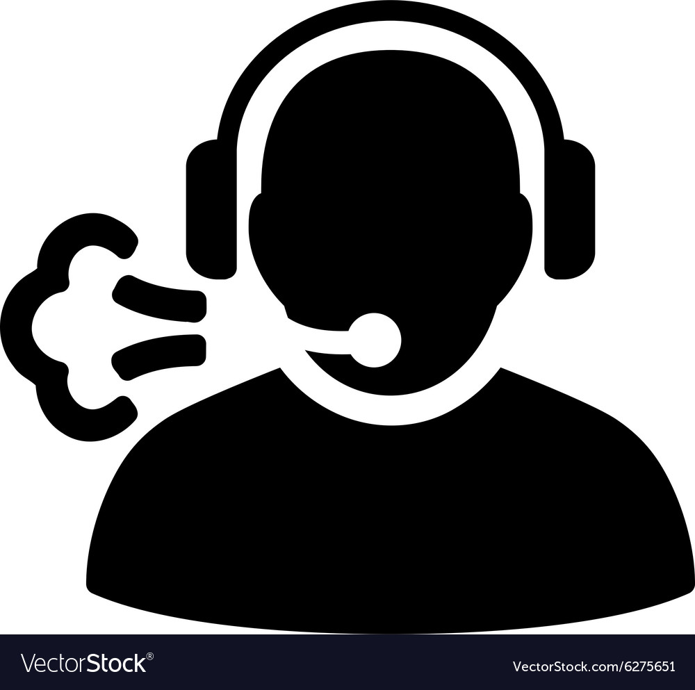 Operator message flat icon Royalty Free Vector Image