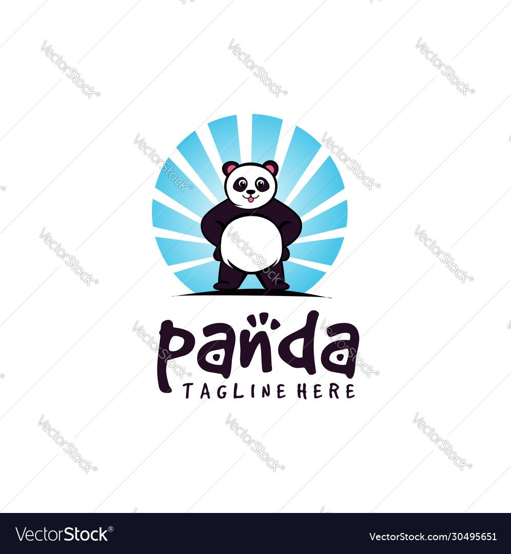 Panda logo design stock template Royalty Free Vector Image