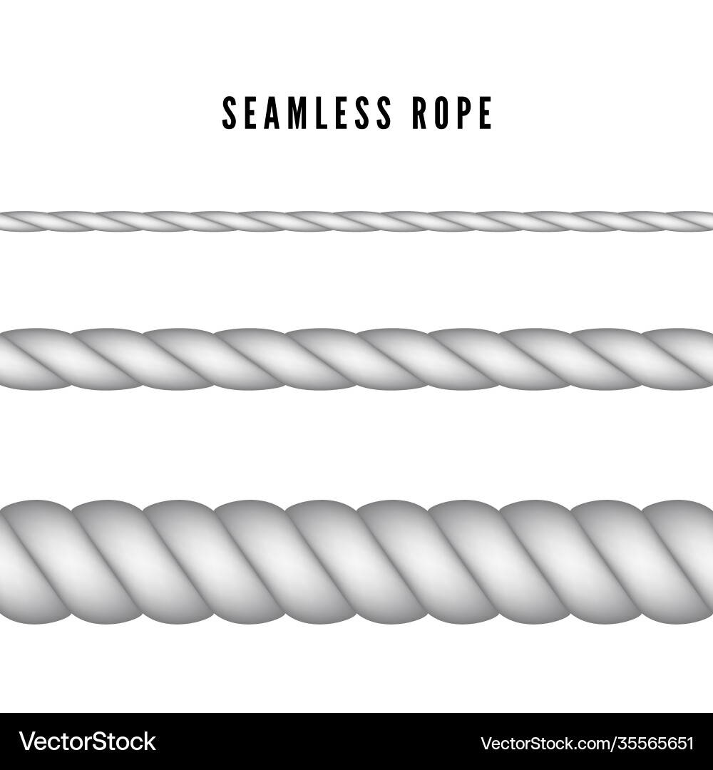 Realistic nautical twisted rope knots seamless Vector Image