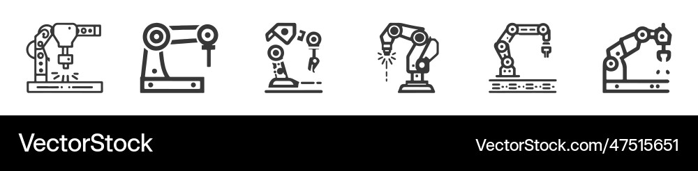 Robotic hand manipulator silhouette symbol icon Vector Image