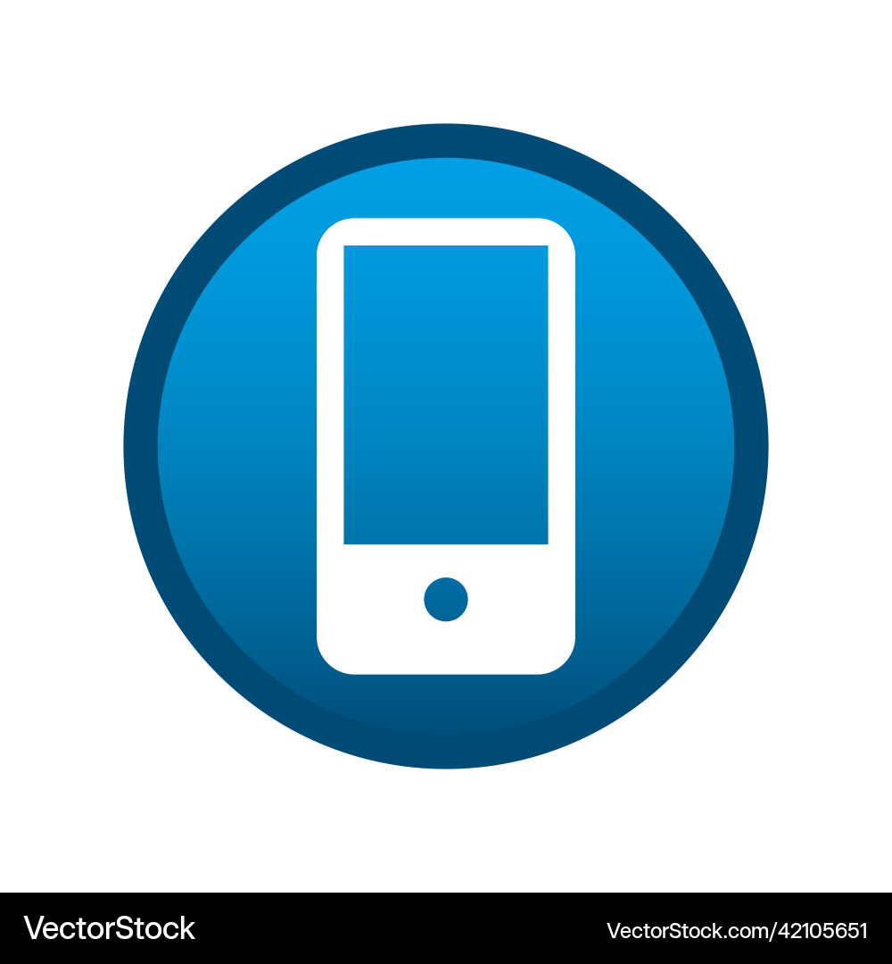 Round media smartphone icon on white background Vector Image