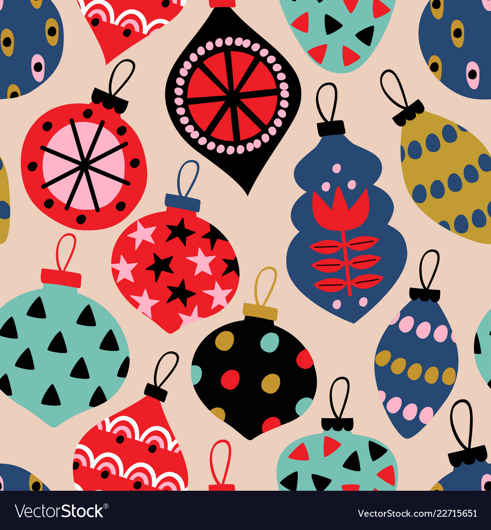 Seamless pattern with christmas balls Royalty Free Vector