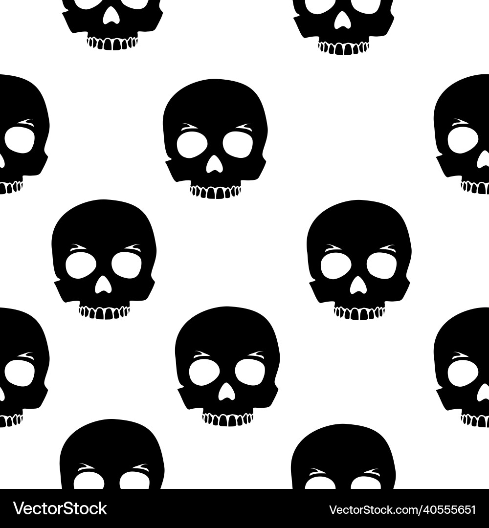 Skull seamless pattern background Royalty Free Vector Image