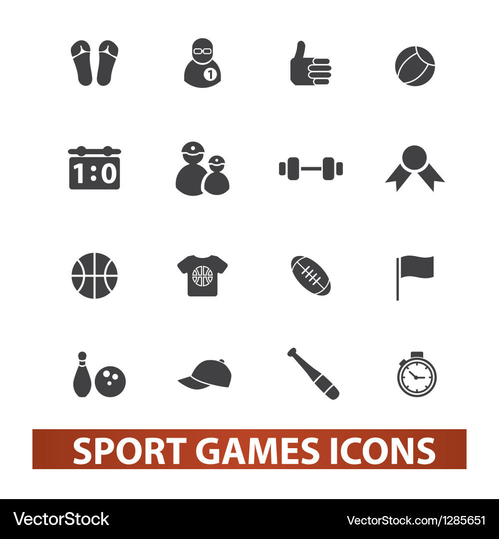 Sport games icons set Royalty Free Vector Image