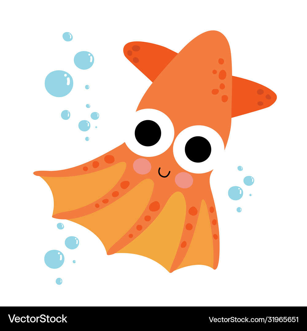 Vampire octopus animal cartoon character Vector Image