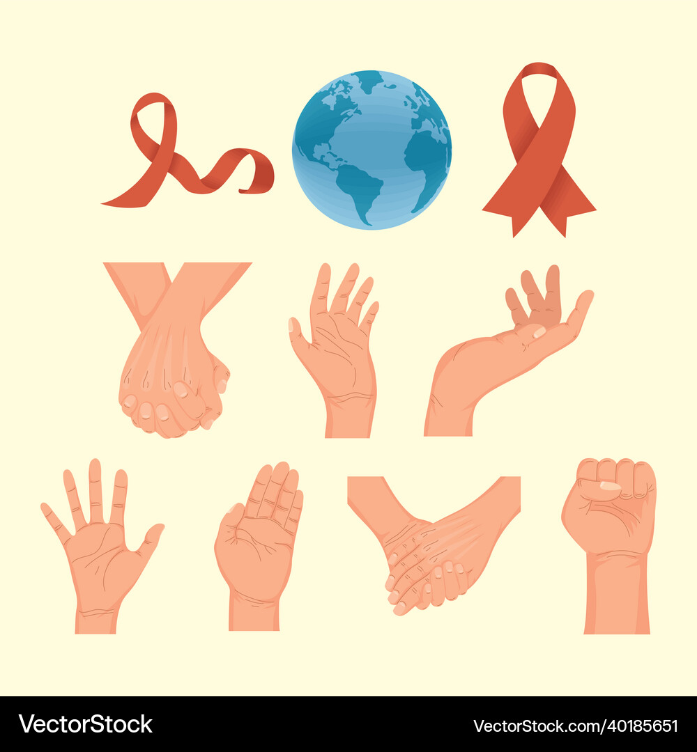 World aids day icons Royalty Free Vector Image