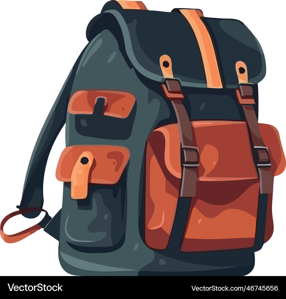 Backpack adventure equipment for hiking journey Vector Image