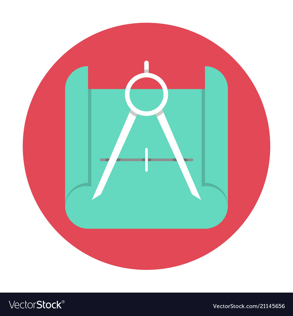 Blueprint with compass Royalty Free Vector Image