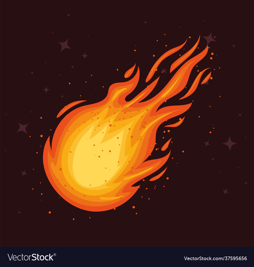 Falling fireball poster Royalty Free Vector Image