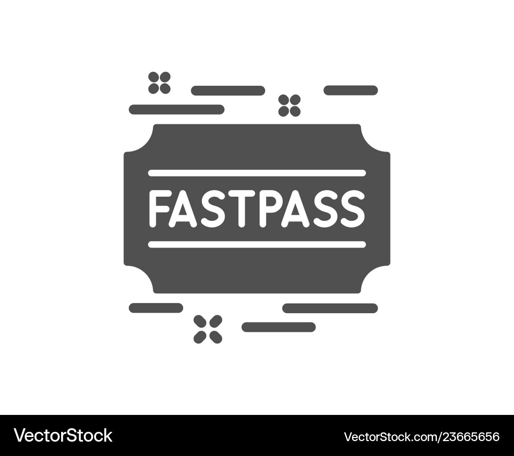 Fastpass icon amusement park ticket sign Vector Image