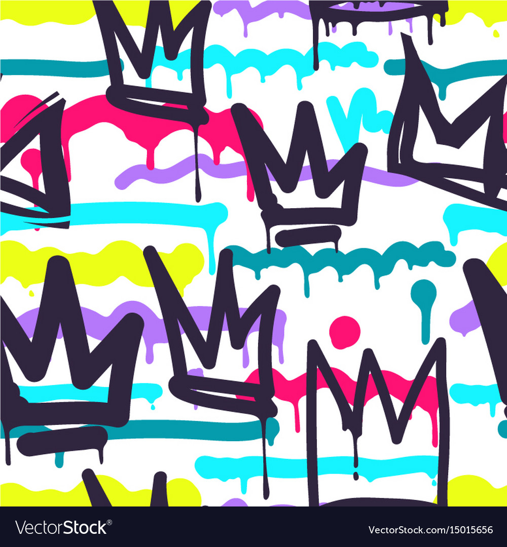 Seamless pattern graffiti Royalty Free Vector Image