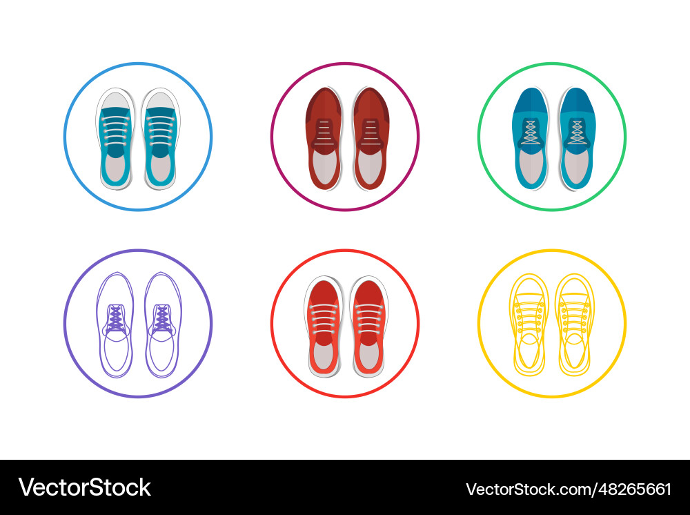 Colorful shoes icon set Royalty Free Vector Image