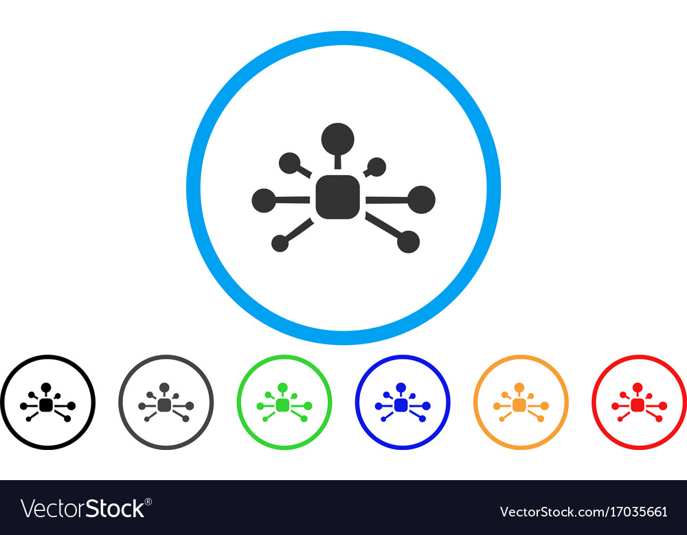 Connection relations rounded icon Royalty Free Vector Image