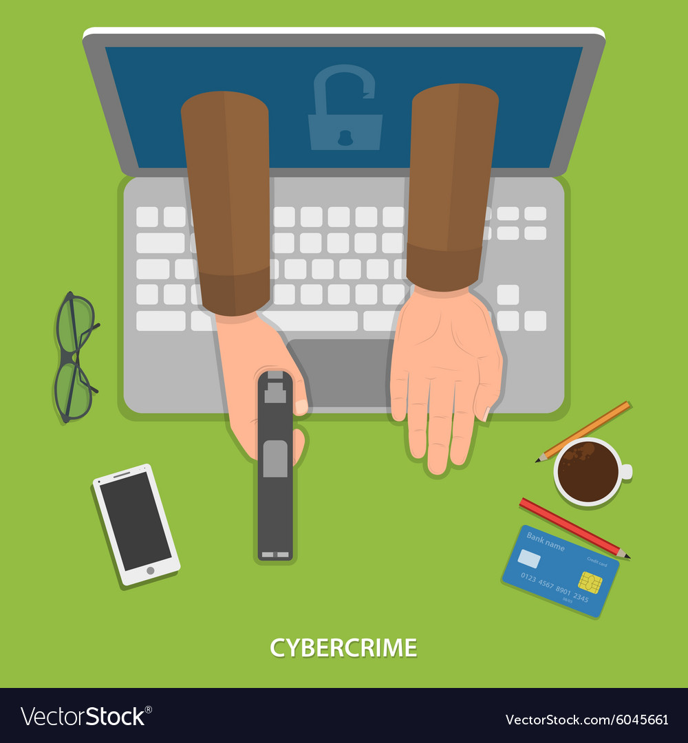 Cybercrime Flat Concept Royalty Free Vector Image