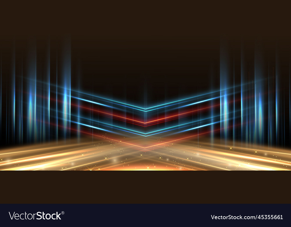 Elegant golden stage diagonal glowing Royalty Free Vector Elegant golden stage diagonal glowing Royalty Free Vector