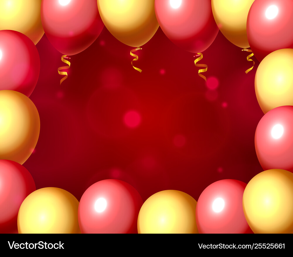 Festive balloon in an empty frame color red and Vector Image