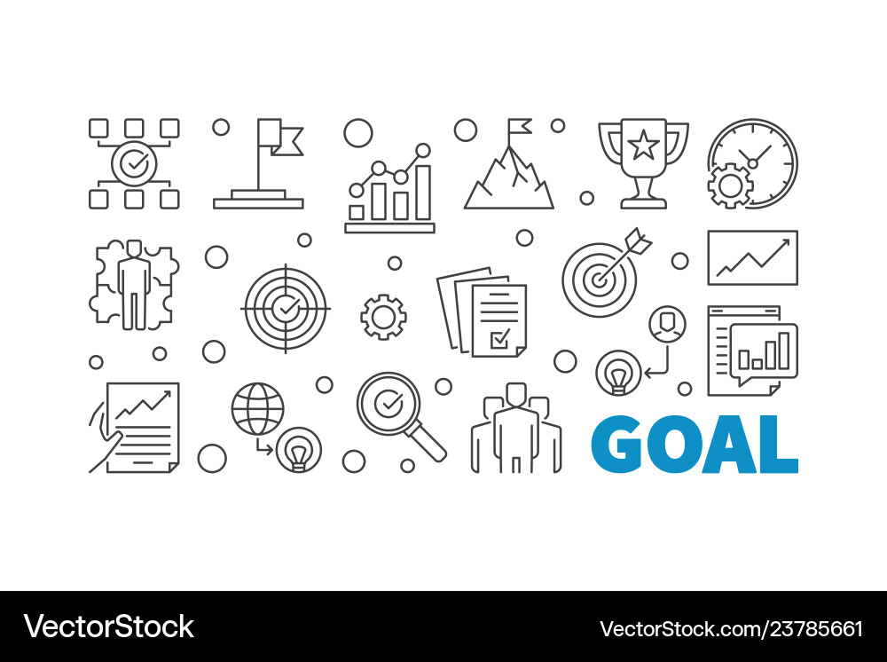 Goal outline minimal banner Royalty Free Vector Image