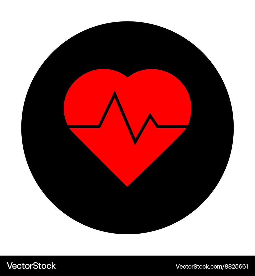Heartbeat sign red icon Royalty Free Vector Image