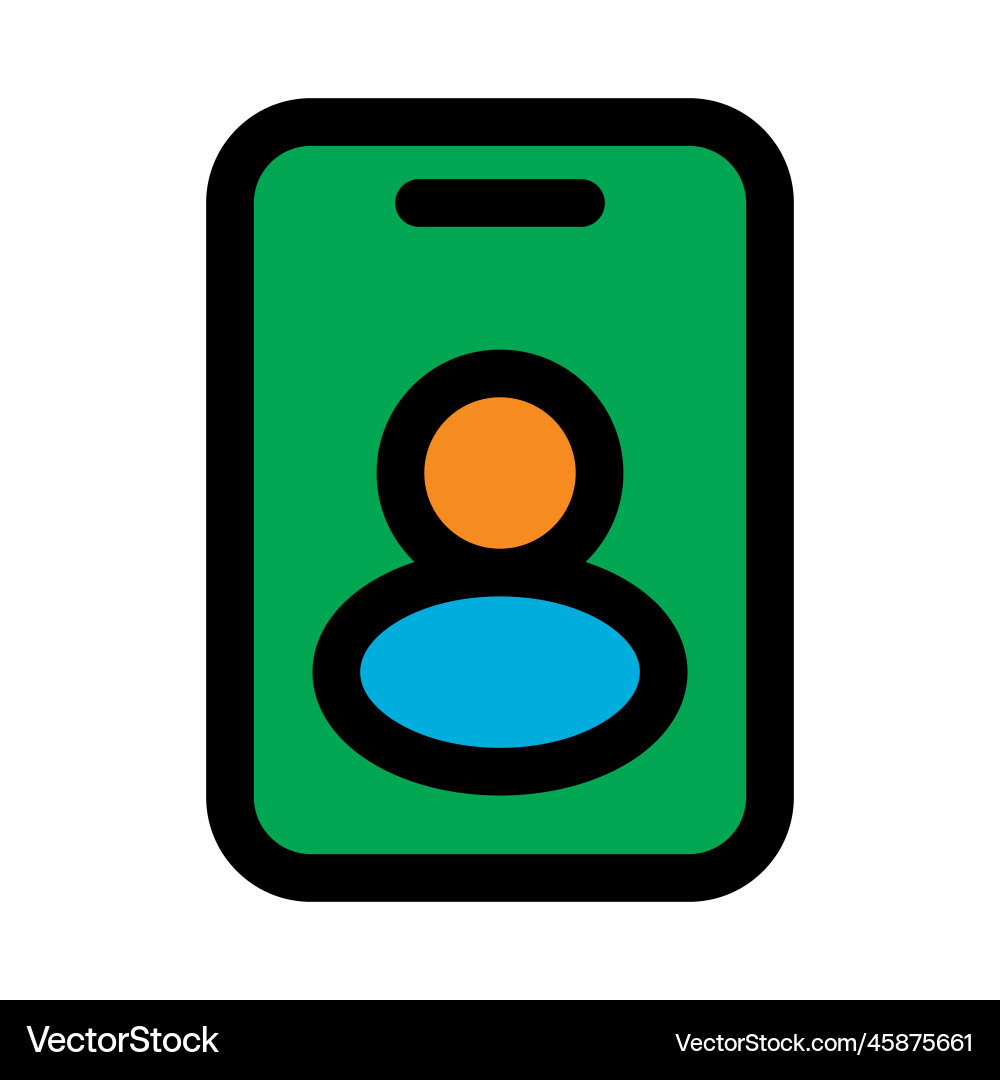 Id card icon line isolated on white background Vector Image