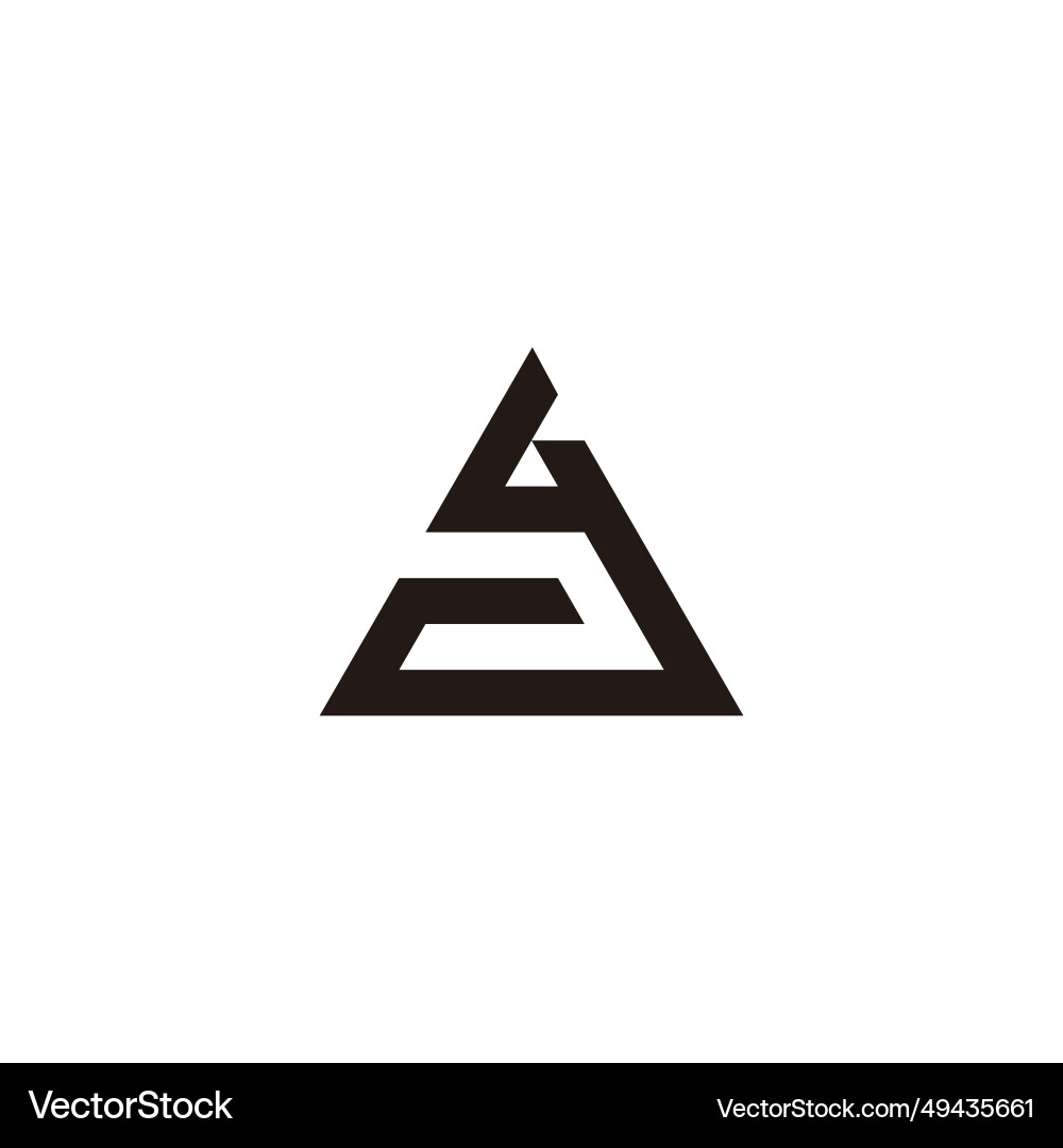 Letter g or y triangle geometric symbol simple Vector Image