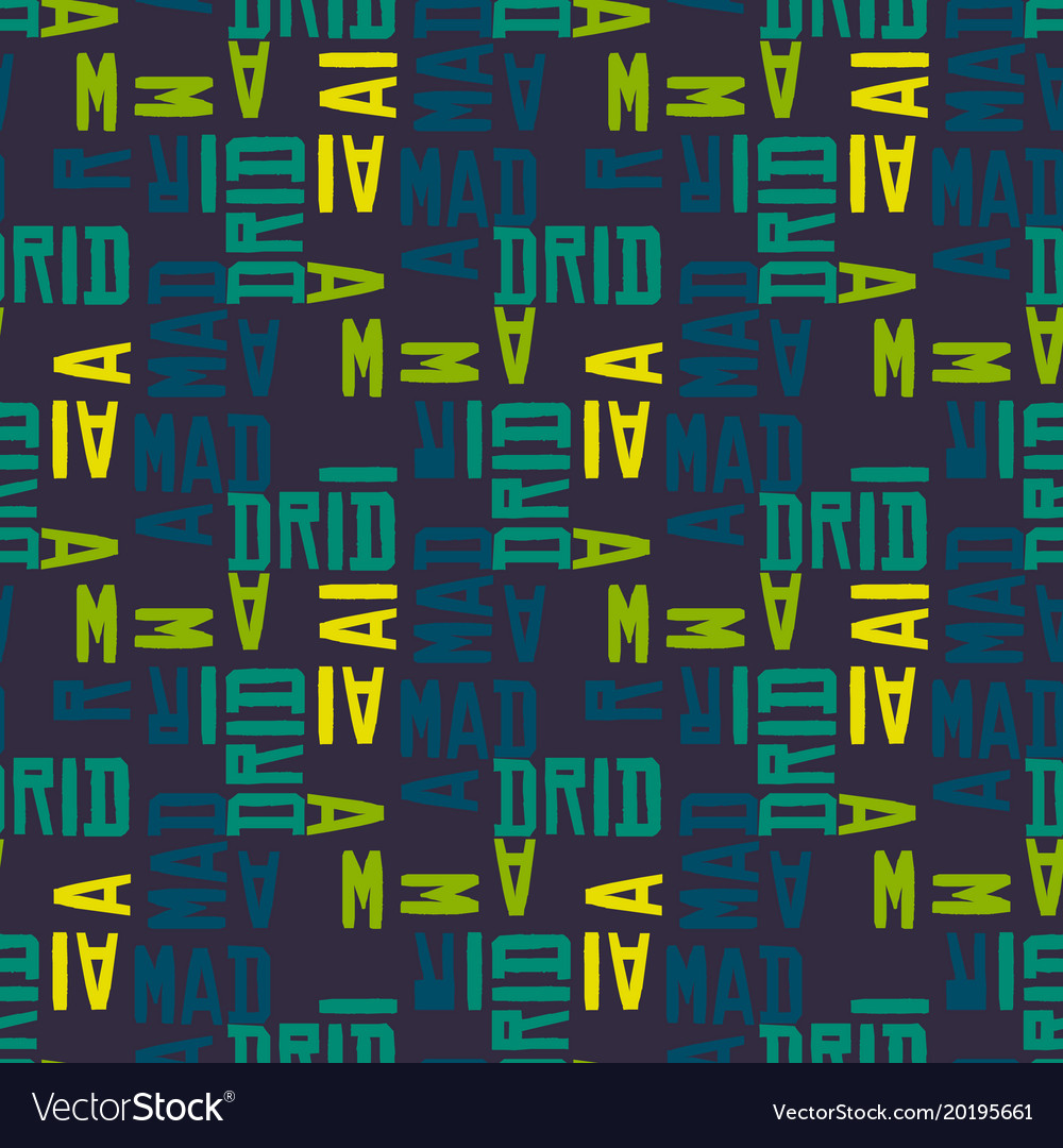 Madrid pattern seamless design Royalty Free Vector Image