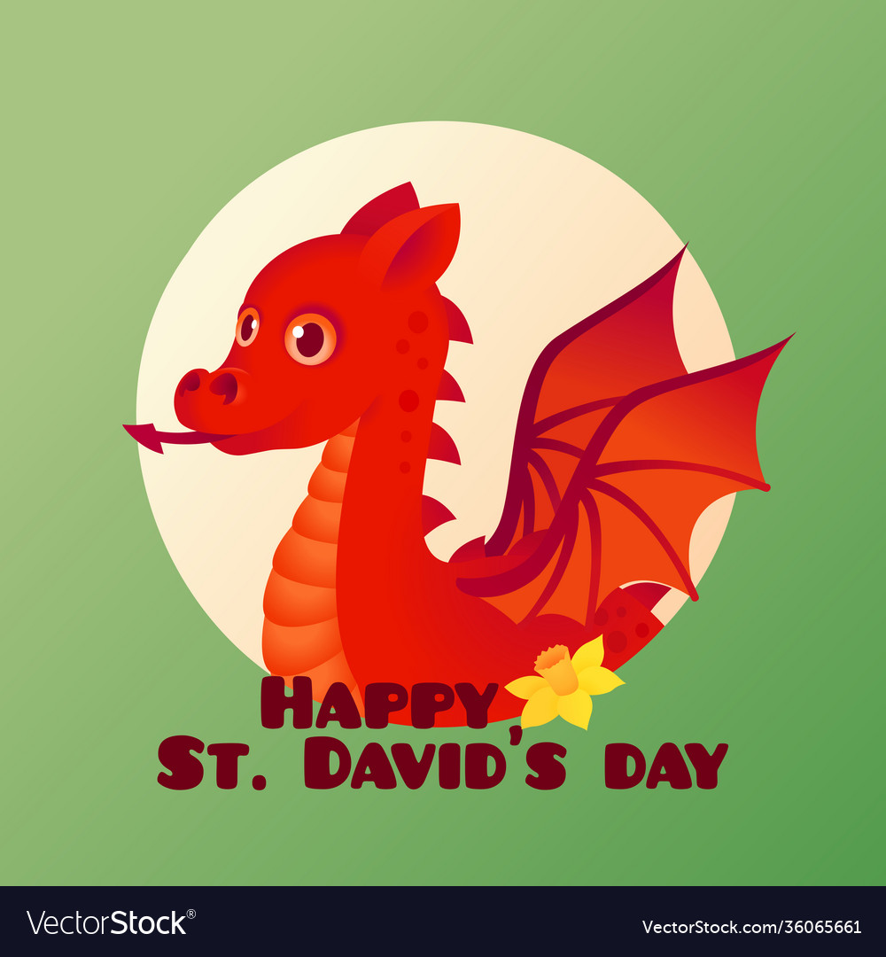 Saint davids day card Royalty Free Vector Image