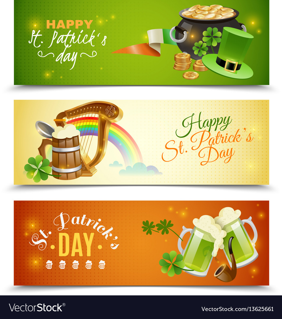 Saint patricks day banners set Royalty Free Vector Image